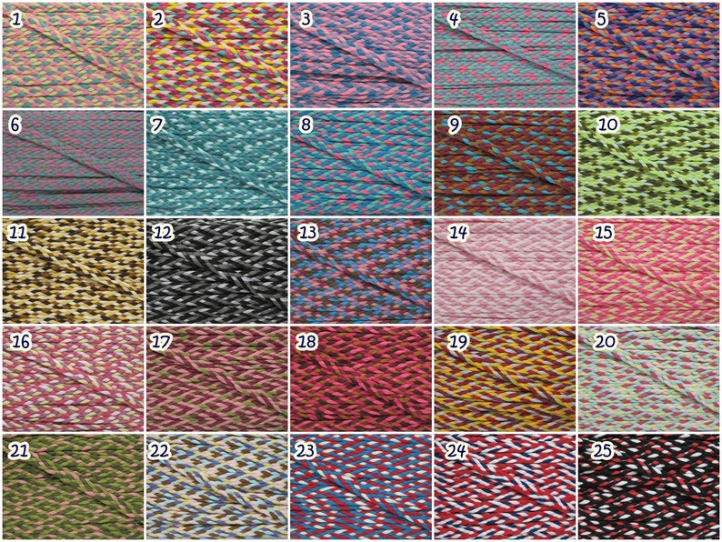 5 Yards Braided Trim, Multicolored Trim, Flat Braided Cord, Braided ...