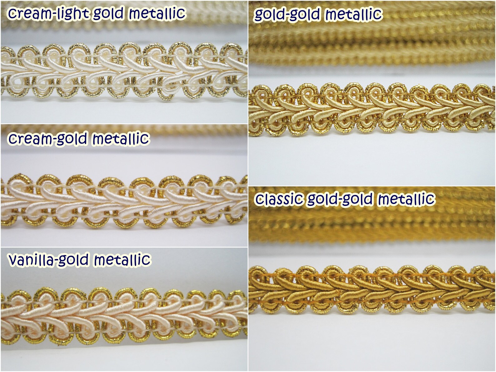 5 Yards 1/2 Classic Gold Gimp Braided Gold Metallic Edge - Etsy