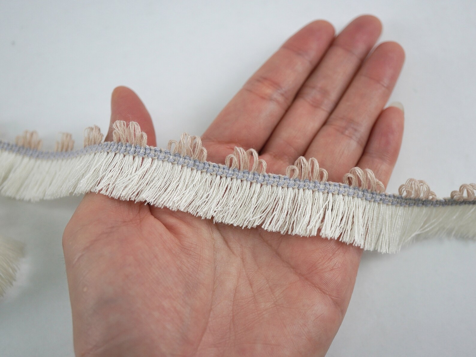 5 Yards 1" Ivory Tassel With Beige Trim - Etsy