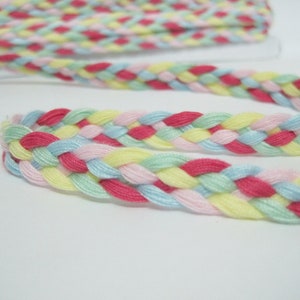 5 Yards Braided Trim, Multicolored Trim, Flat Braided Cord, Braided ...