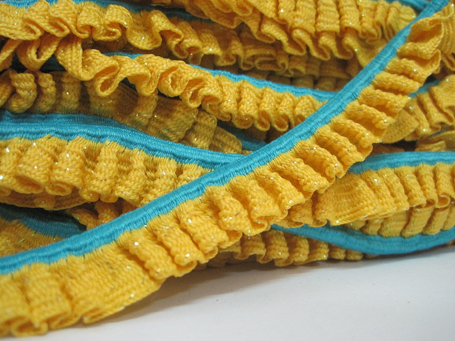 5 Yards 2 Tone Elastic Trim, Ruffle Trim, Elastic Trim, Elastic Ribbon ...