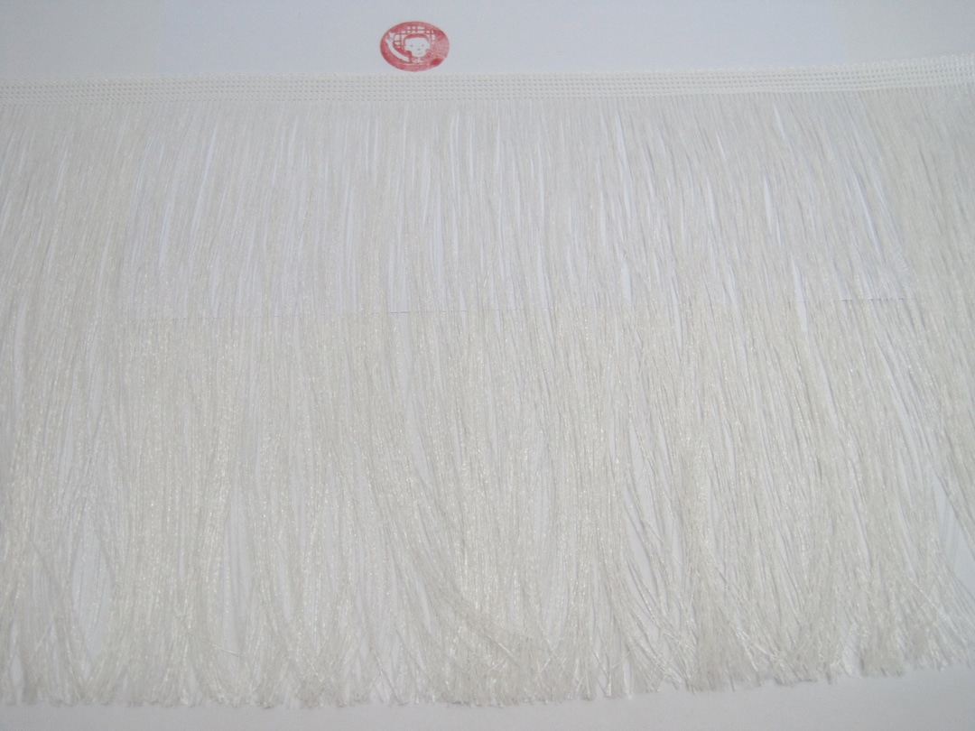 1 Yard 4" to 10" Off-white Chainette Fringe, White Trim, Fringe Tassel ...