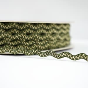 5 Yards Christmas Rick Rack With Gold Metallic, Vine Stitch Rick Rack ...
