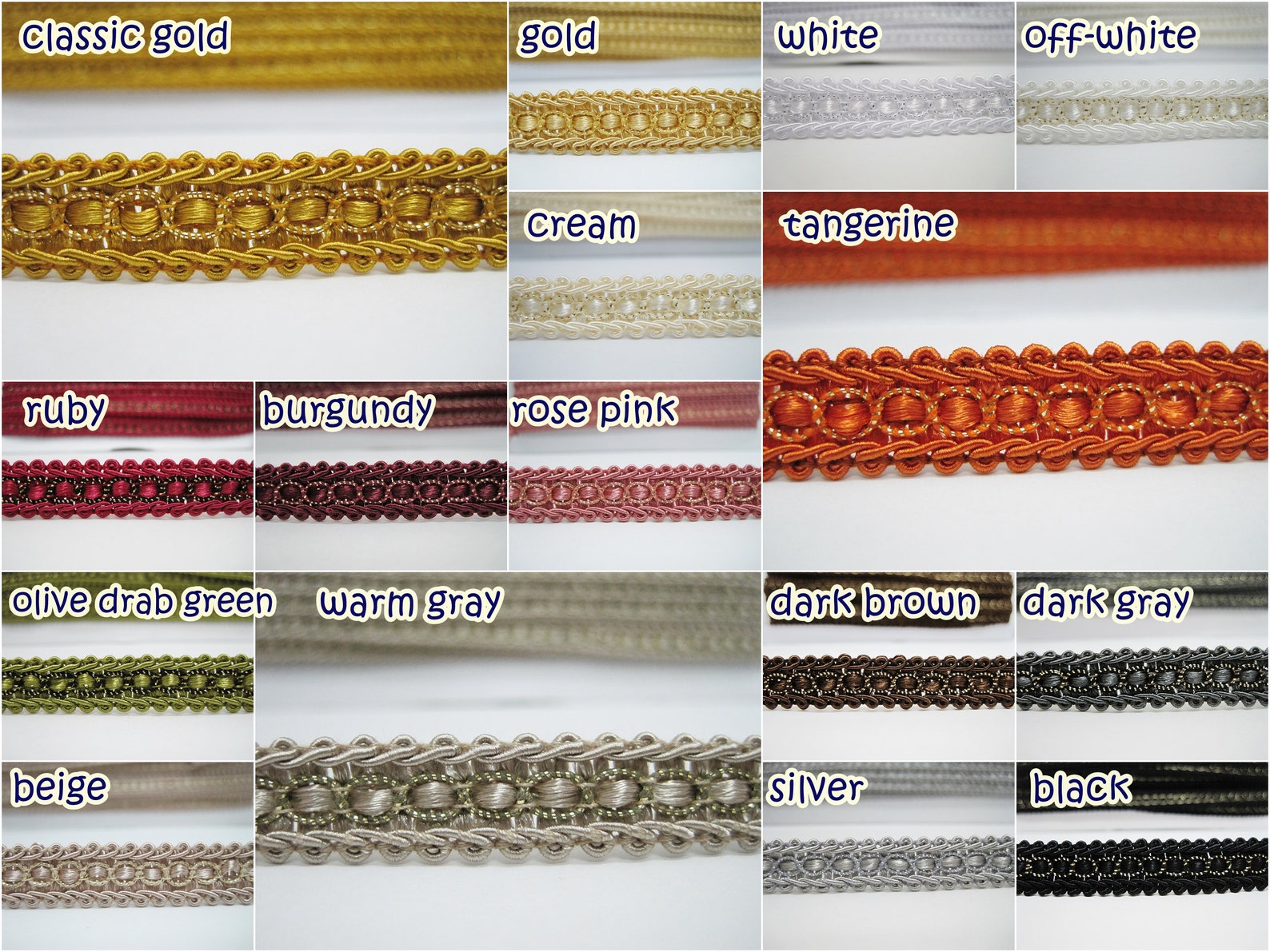 5 Yards 1/2 White Gimp Braid Trim Gimp Braid Braided | Etsy