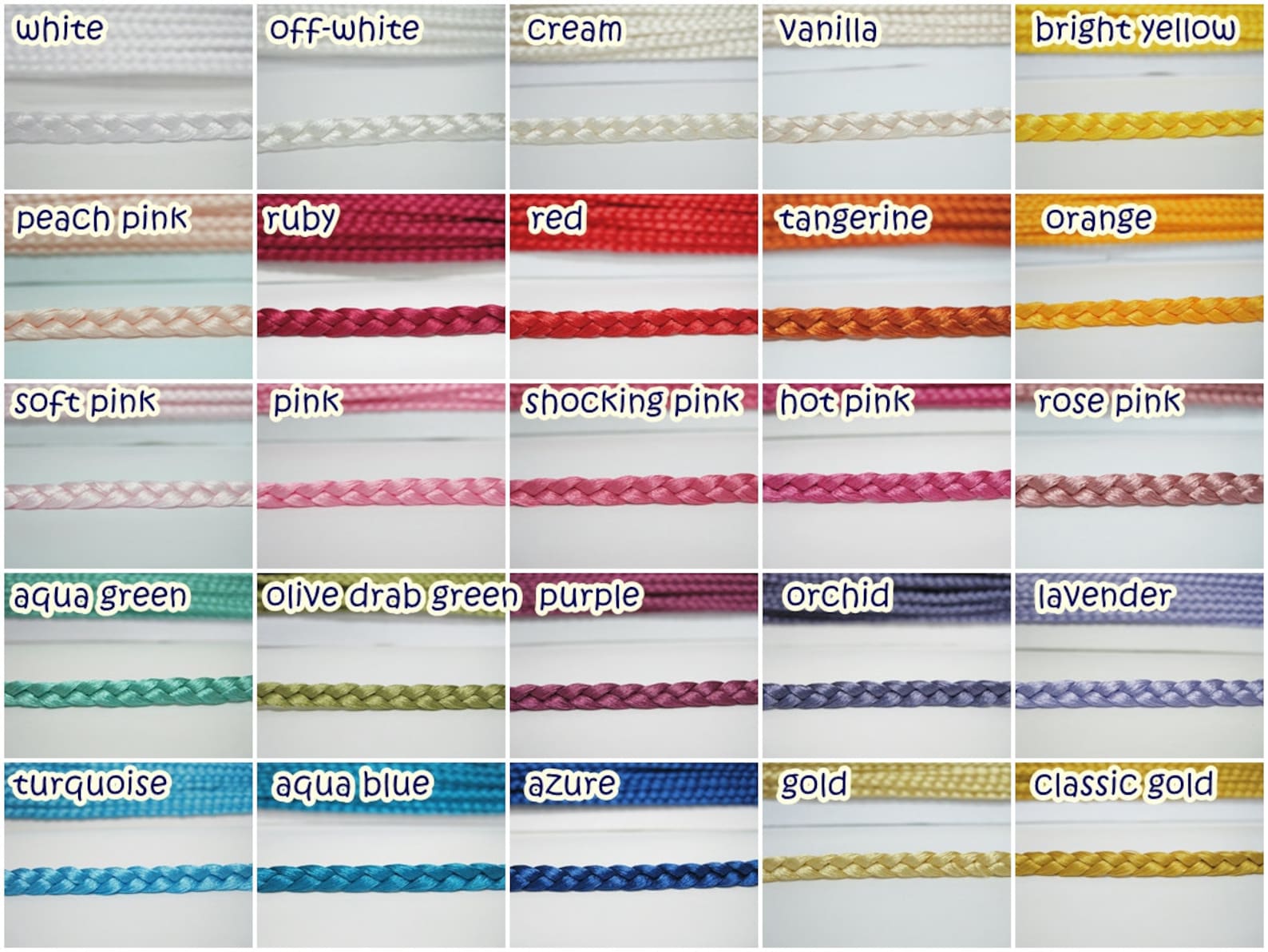 5 Yards 1/4 Braided Cord Flat Braided Cord Flat Cord | Etsy