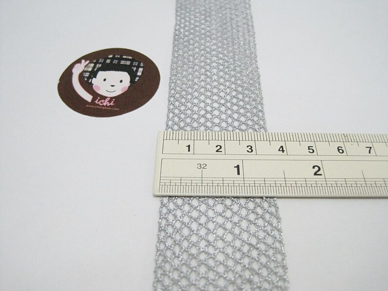 5 Yards 1-3/8 Silver Metallic Net Ribbon Glitter Yarn | Etsy