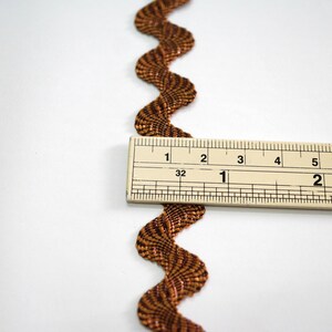 5 Yards Golden Brown Metallic Rick Rack Trim, Brown Trim, Ric Rac Trim ...