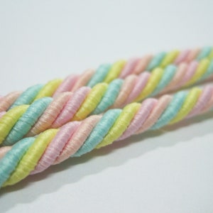 5 Yds 5 Mm Pastel Twist Cord, Braided Cord, Soutache Cord, Twisted Cord ...