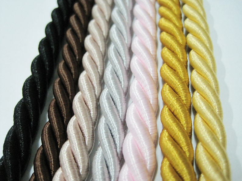 5 Yards 8 Mm Gold Twist Cord, Braided Cord, Soutache Cord, Twisted Cord ...