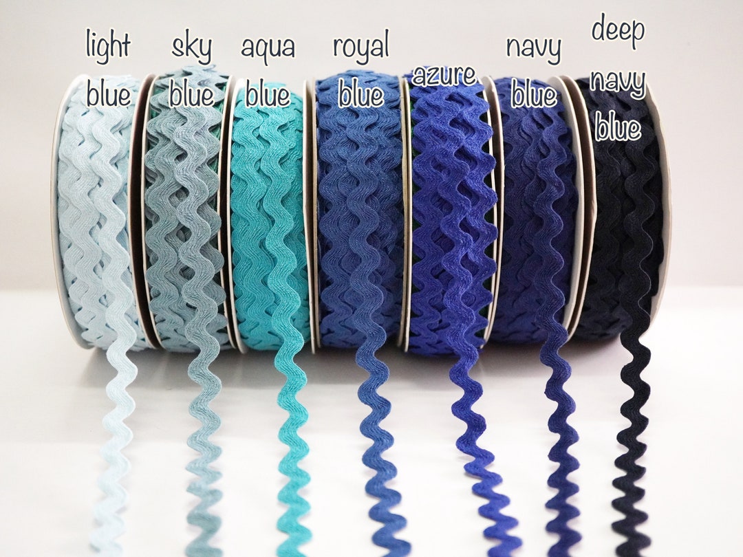5 Yards 1/2" Blue Matte Rick Rack Trim, Navy Blue Ric Rac Trim, Rick ...