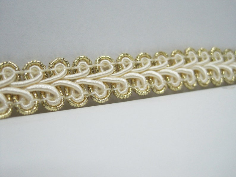 5 Yards 1/2 Cream Gimp Braided Gold Metallic Edge Trim | Etsy