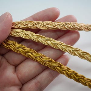 5 Yards 1/4" Gold Braided Cord, Braided Gimp Trim, Scroll Braid Trim ...