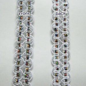 5 Yards 5/8 White-silver Metallic Braid, Silver Lace, Silver Braided ...