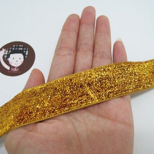 5 Yards 1" Classic Gold Glitter Ribbon, Wide Glitter Ribbon, Glitter ...