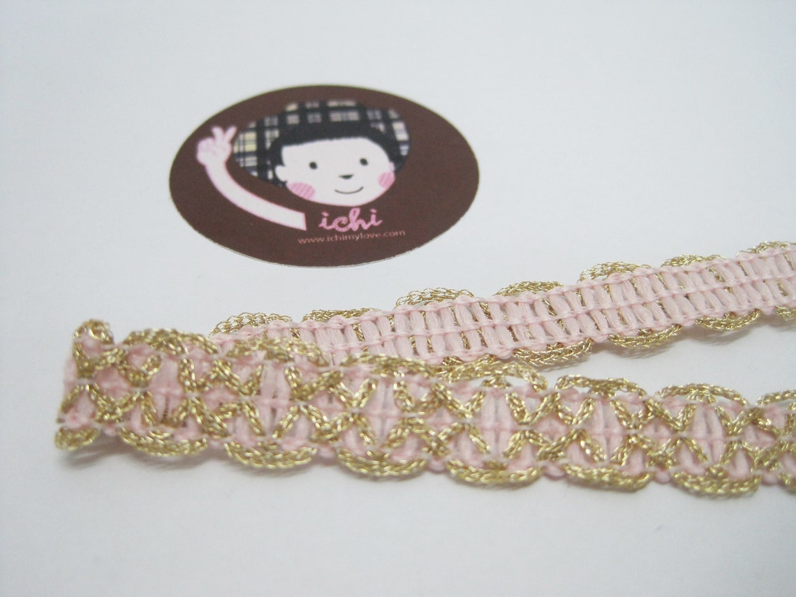 Braid Trim With Gold Metallic Braided Trim Picot Braid Pink | Etsy