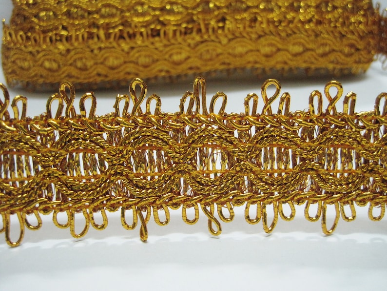 5 Yards 1 1/2 Dark Gold Metallic Lace Gold Lace Gold - Etsy