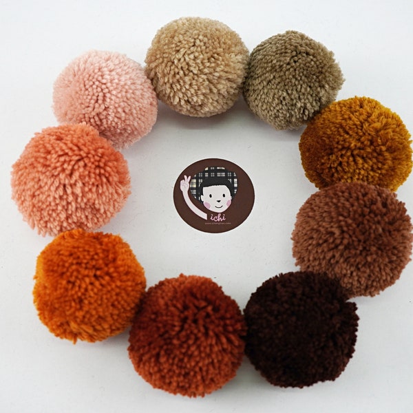 Brown Pom Poms - Etsy