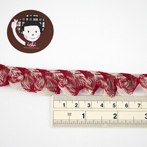5 Yards Ruby Linen Ruffle Trim, Ruffle Lace, Linen Lace Trim, Linen ...