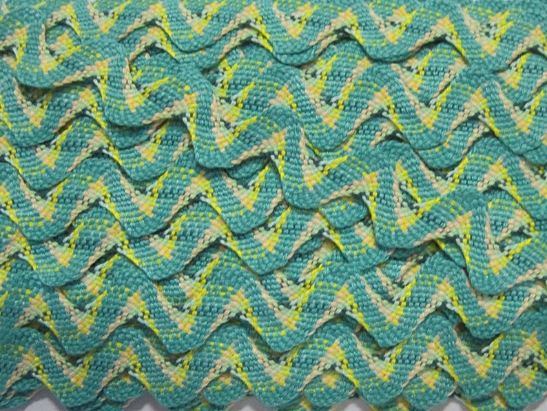 5 Yards Aqua Green Multicolored Rick Rack Trim Ric Rac Trim | Etsy
