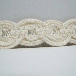 5 Yards 100% Cotton Cream Braided Trim, Cotton Trims, Unbleached Cotton ...