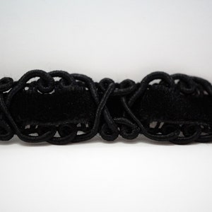 5 Yards 5/8" Black Braid With Velvet Ribbon Inserted, Black Braid Trim ...