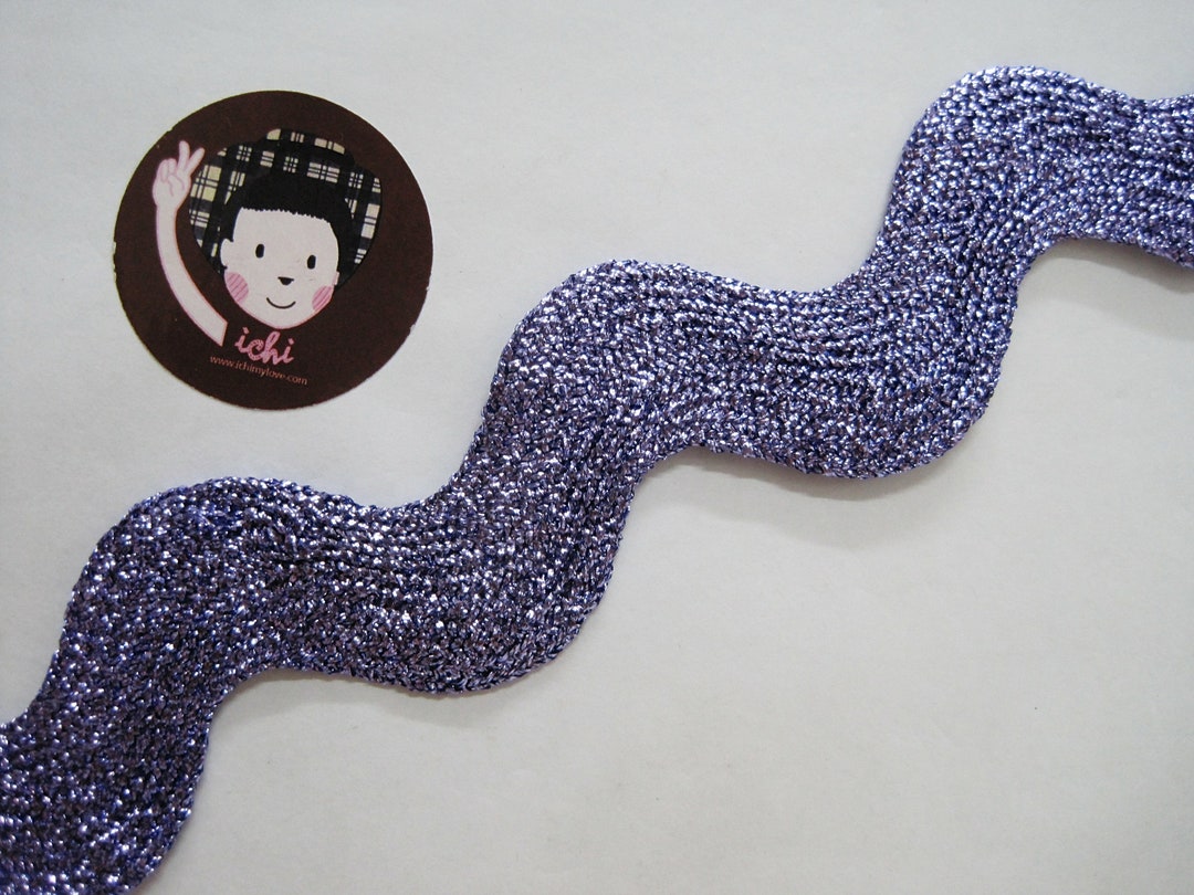 5 Yards Violet Jumbo Metallic Rick Rack Trim, Metallic Rick Rack, Jumbo ...