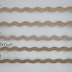 5 Yards Brown Rick Rack With Gold Metallic, Tiny Rick Rack, Mini Rick ...