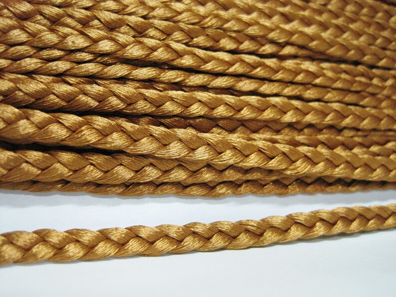 5 Yards 1/4 Braided Cord Golden Brown Cord Flat - Etsy