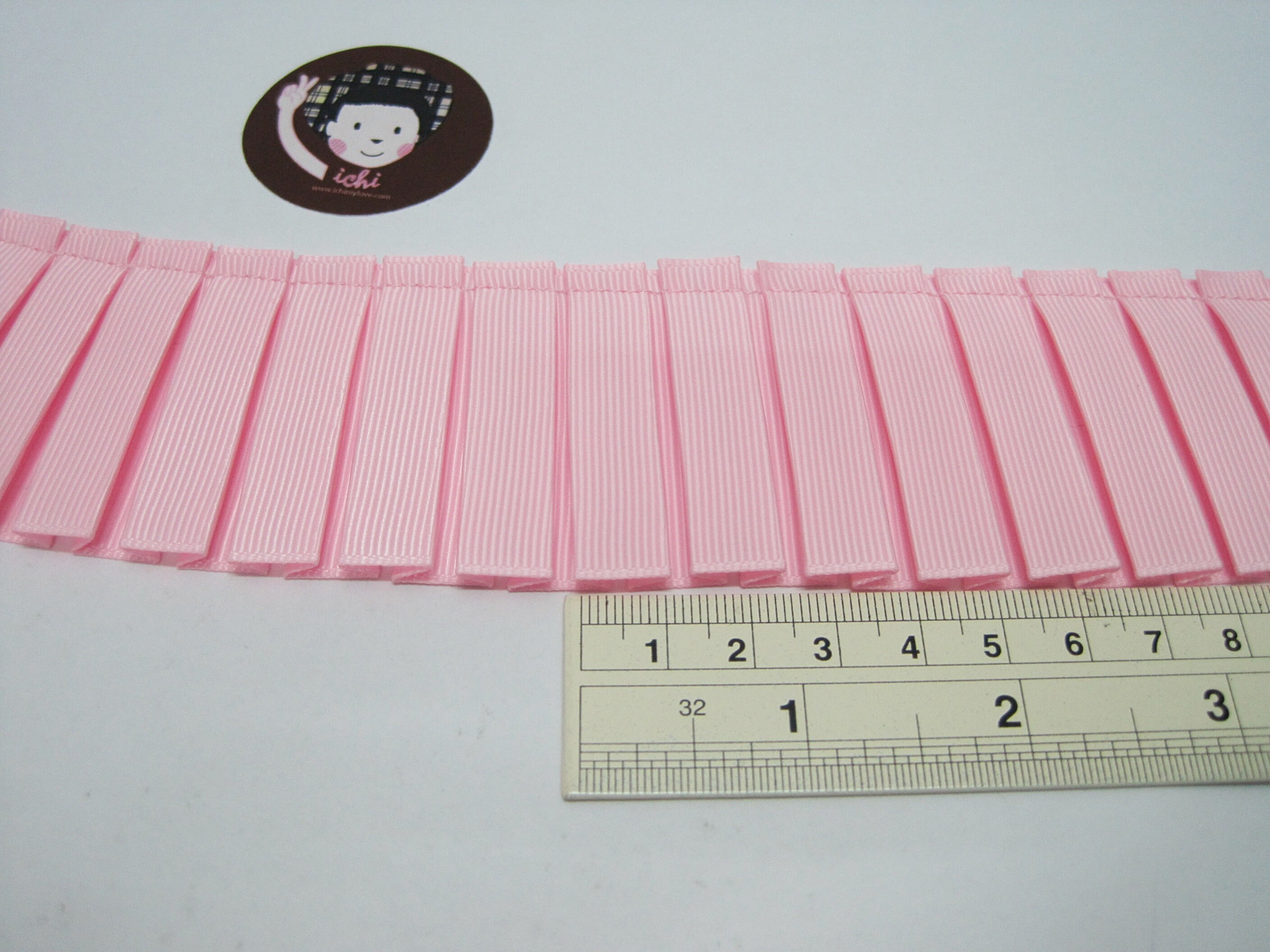1 Yd 2" Pink Grosgrain Box Pleated Trim, Box Pleated Trim, Box Pleated ...