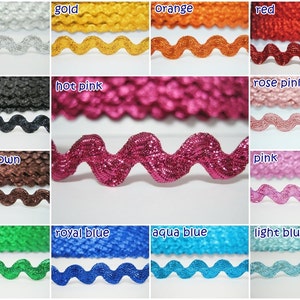 5 Yards Aqua Blue Metallic Rick Rack Trim, Blue Trim, Ric Rac Trim ...