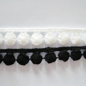 5 Yards Off-white Flat Ball Trim, White Trim, Cotton Trim, Trim Lot ...
