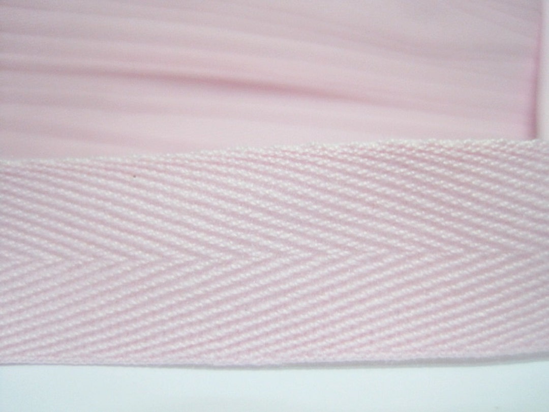5 Yards 3/4" Soft Pink Wide Herringbone Tape, Pink, Pink Cotton Tape ...