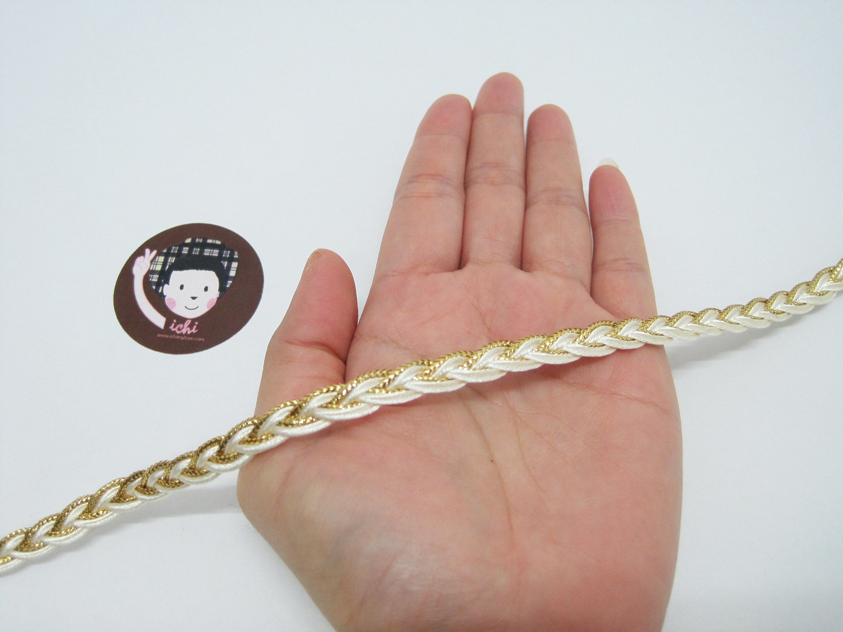 5 yards Cream Gold Metallic Braid Braided cord gold metallic | Etsy