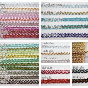 5 Yards Pink Rick Rack With Silver/gold Metallic, Pink Trim, Pink Rick ...