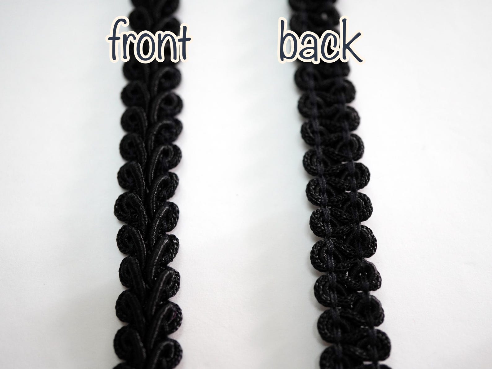 5 Yards 1/2" Black Gimp Braided Trim, Gimp Braid, Braided Cord, Braided ...