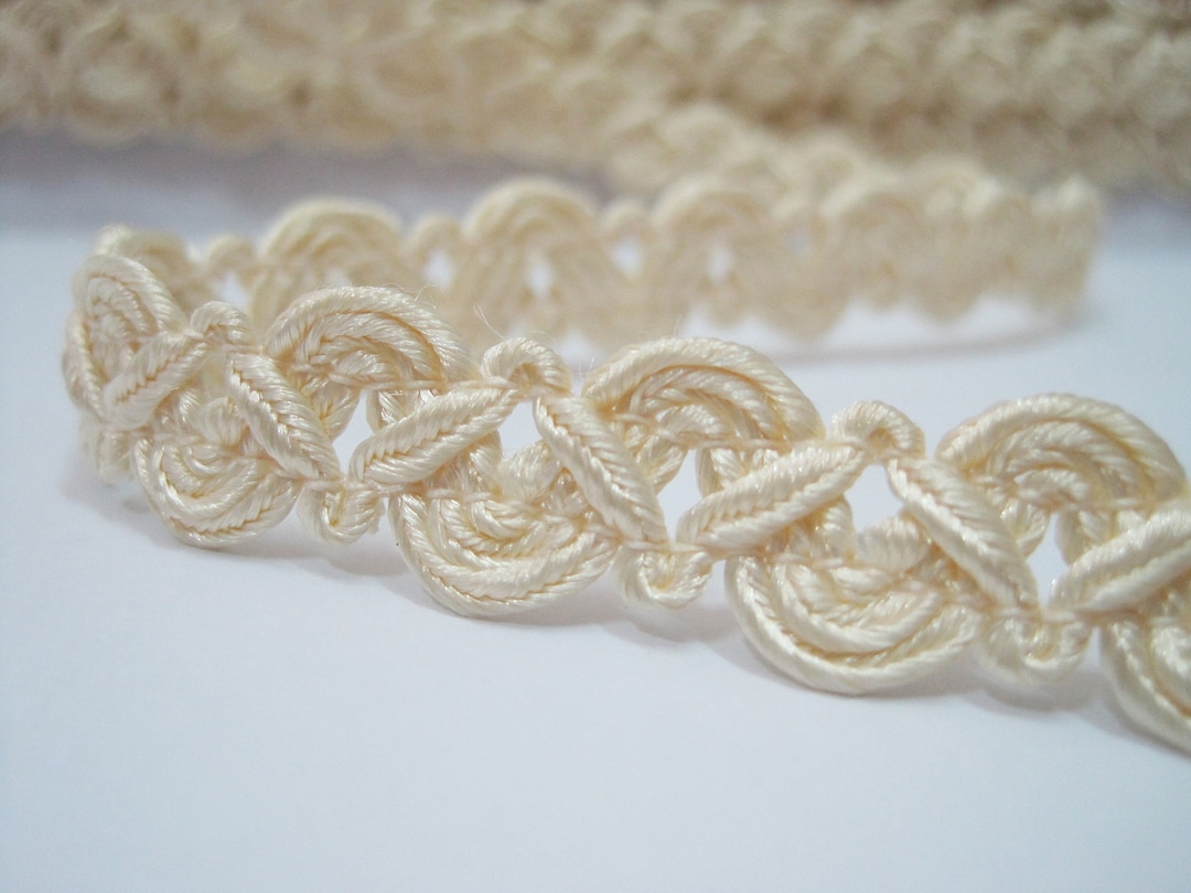 5 Yards Vanilla Braid, Braided Trim, Loop Trim, Braided Headband, Picot ...