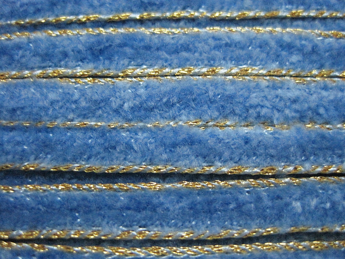 5 yards 1/4 Sky Blue Velvet Ribbon with Gold Metallic | Etsy