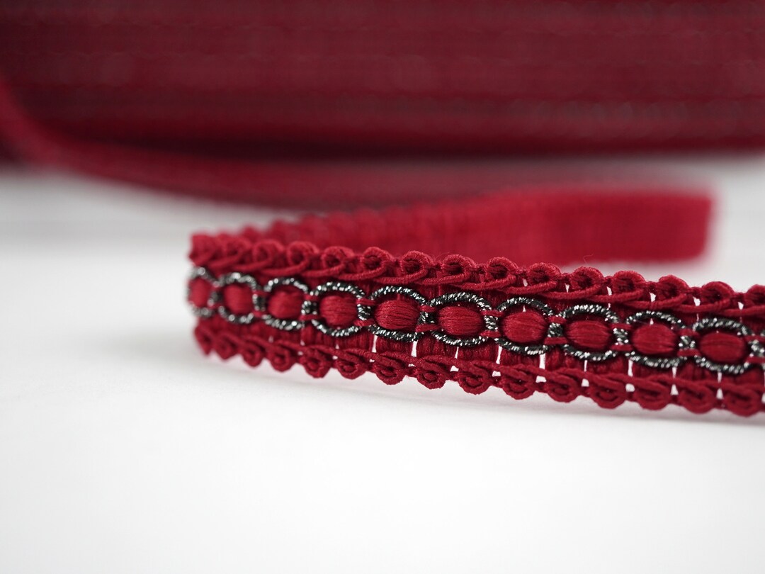 5 Yards Ruby Gimp Braided Trim, Gimp Braid, Braided Cord, Braided Gimp ...