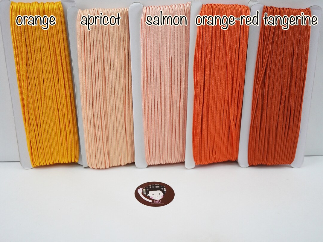 5 Yards 3 Mm Orange Soutache Cord, Soutache Braid, Shiny Cord, Flat ...