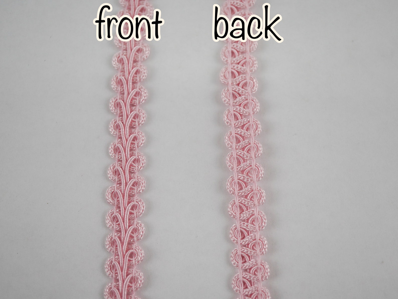 5 Yards 3/8" Sweet Pink Gimp Braided Trim, Gimp Braid, Braided Cord ...