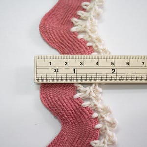 Rose Pink Crocheted Rick Rack Trim, Handmade Crochet Lace, Jumbo Rick ...