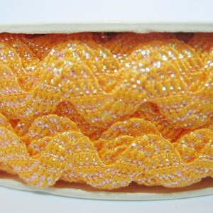 5 Yards Orange Sparkly Rick Rack Trim, Glitter Trim, Ric Rac Trim ...
