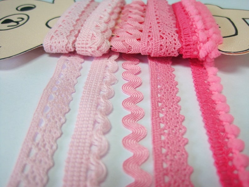 5 Yards Soft Pink Trim Trim Lot Lace Trim Cotton Lace Trim | Etsy