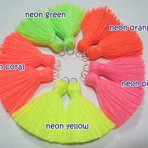 20 Pcs Neon Cotton Tassel With Jump Ring, Tassel, Wholesale Tassels ...