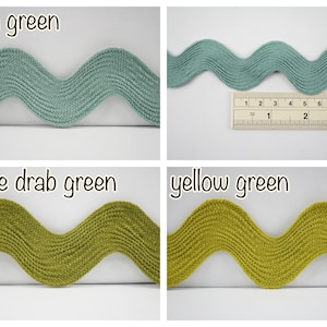 5 Yards Green Jumbo Rick Rack Trim, Mint Rick Rack, Jumbo Ric Rac, Rick ...