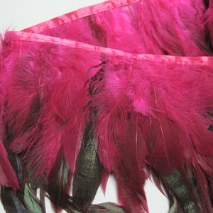 1 Yard Goose Trim, Hot Pink Fringe, Goose Feather Fringe, Duck Feather ...
