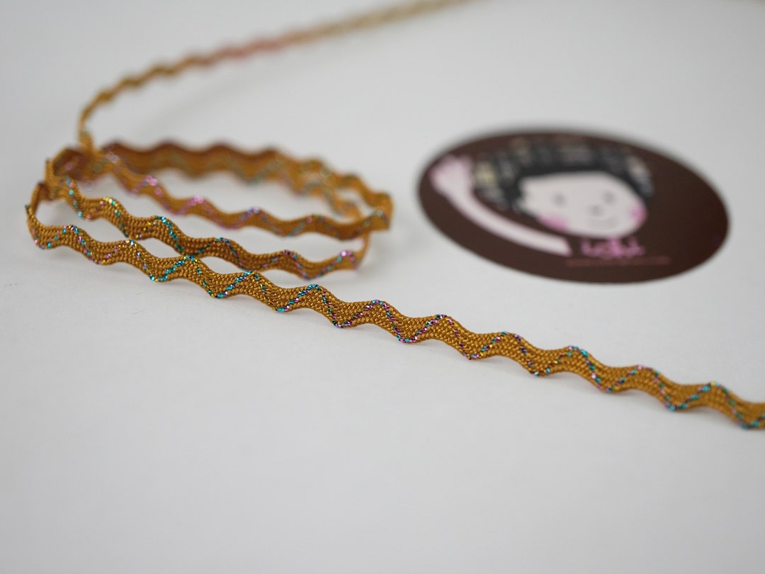 5 Yards Classic Gold Tiny Rick Rack With Rainbow Metallic, Tiny Rick ...