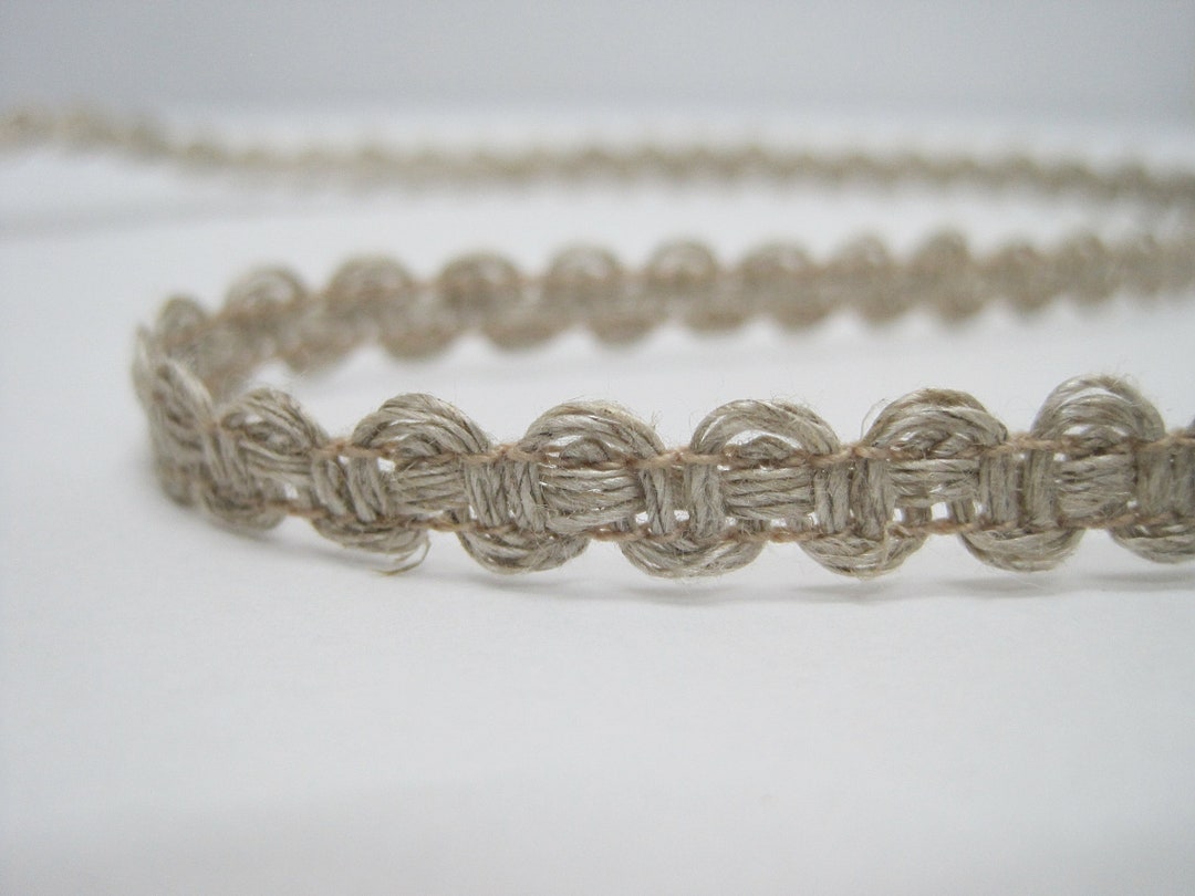 5 Yards Linen Braided Trim, Natural Trim, Wholesale Trims, Linen Lace ...