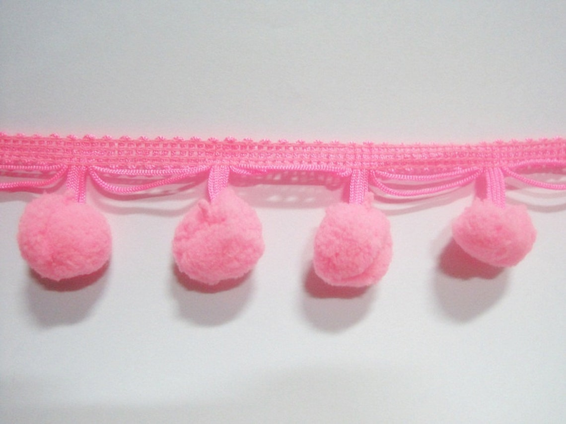 5 Yards Pink Extra Large Pom Pom Trim pom Size 2.5 Cm Pink | Etsy