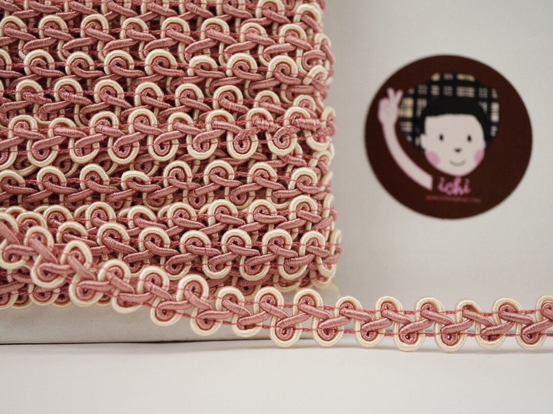 5 Yards 3/8" Rose Pink Gimp Braid With Cream Edge - Etsy